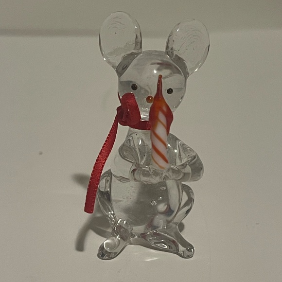 George Good | Holiday | Vintage Clear Glass Christmas Mouse Figurine By ...